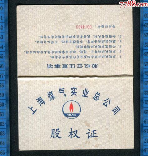 直辖市大型国企1993年上海煤气实业总公司股权证 价格6元 Se90487110 股票集资券 零售 7788收藏收藏热线