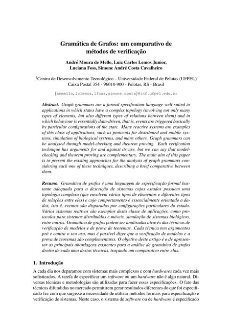 Pdf Graph Grammars A Comparison Between Verification Methods
