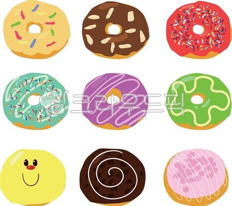 다양한도넛 귀여운도넛 예쁜도넛 던킨도넛 빵 사진이미지일러스트캘리그라피 Note작가