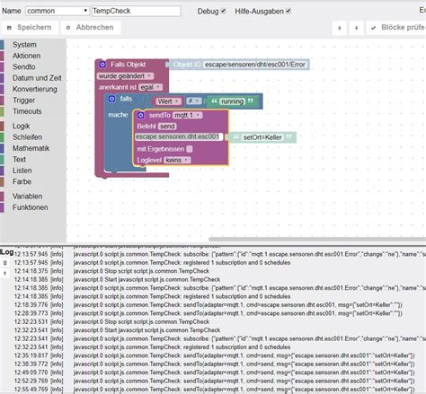 Blockly Sendto über Mqtt