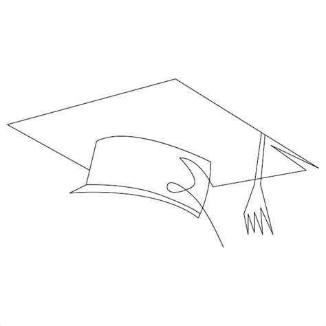 Continu één lijntekening van hoed cap lijnwerk tekening vectorillustratie Premium Vector