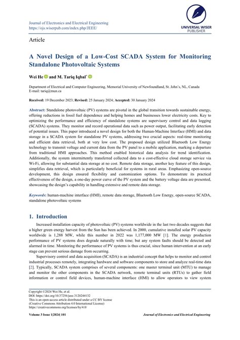 Pdf A Novel Design Of A Low Cost Scada System For Monitoring