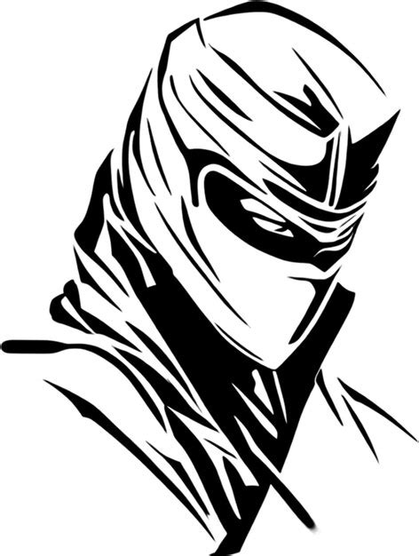 Premium Psd Ninja Face Black Stencil Iconic Design For Mysterious