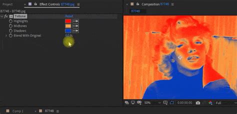 Эффект Tritone (Трехкрасочный) в After Effects подробно