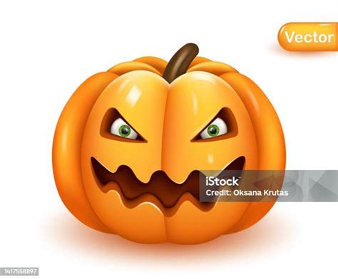 밝은 오렌지색 벡터 현실적인 호박 흰색 배경에 고립 벡터 일러스트레이션 10월에 대한 스톡 벡터 아트 및 기타 이미지 10월 3차원 형태 가을 Istock