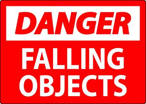 Caution Sign Falling Objects Hard Hat Area Stock Vector By ©seetwo
