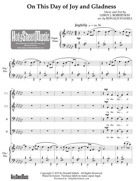 Ronald Staheli Archives Holy Sheet Music