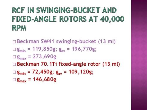 Centrifugation Theory And Practice Routine Centrifuge Rotors Calculation