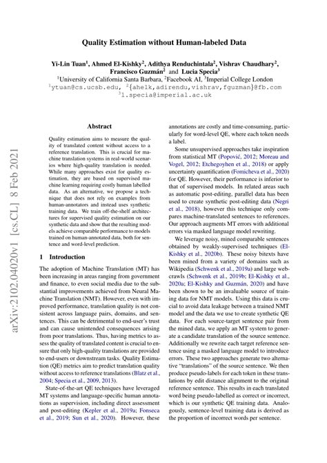 Pdf Quality Estimation Without Human Labeled Data