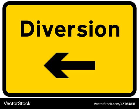 Diversion Sign Royalty Free Vector Image Vectorstock
