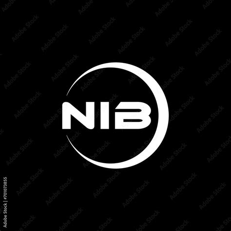 Nib Letter Logo Design With Black Background In Illustrator Cube Logo