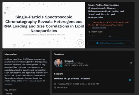 I Am Excited To Give An Oral Presentation On Our Single Particle Analysis Of Lipid Nanoparticles