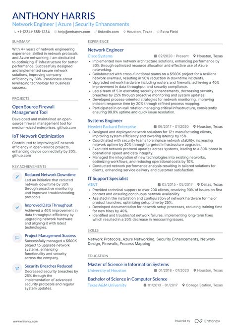 7 Network Security Engineer Resume Examples And Guide For 2025