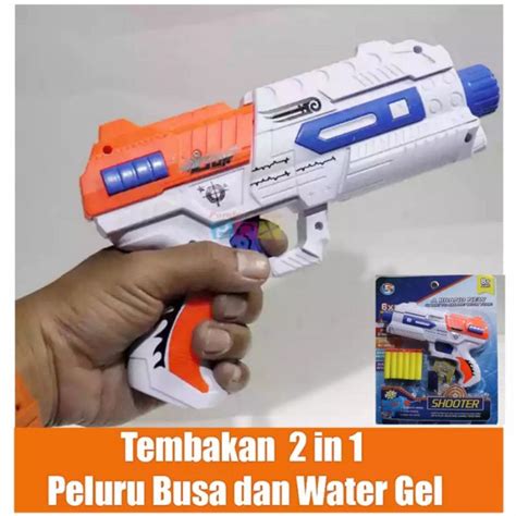 Jual Mainan Tembakan Nerf Gun Super Shoot 2 In 1 Pistol Senapan