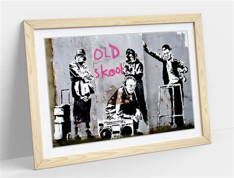 Banksy Old Skool Graffiti Street Artwork Gerahmt Bild Poster Etsy