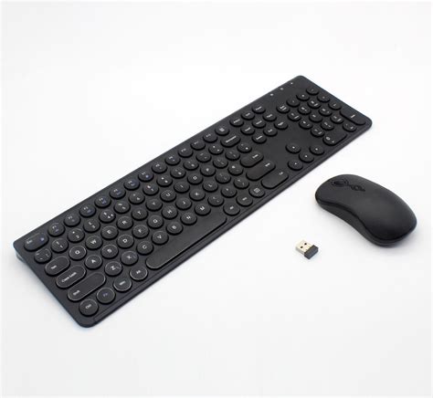 Rechargeable Full Size Wireless Bluetooth Keyboard And Mouse With Brushed Stainless Backside