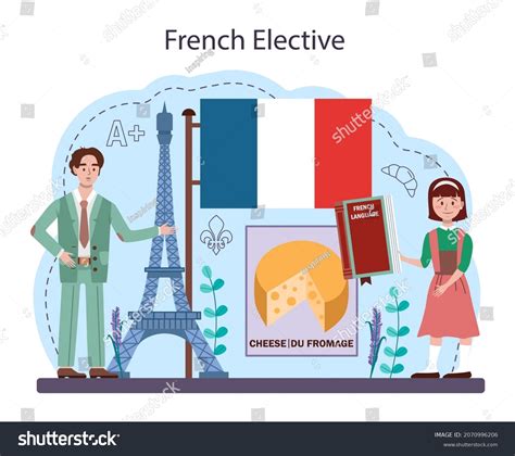 French Learning Concept Language School French Stock Vector Royalty