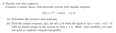 solved consider a causal linear time invariant system with