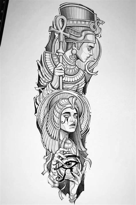 I Will Make A Design With A Unique Style For Your Tattoo Egyptian