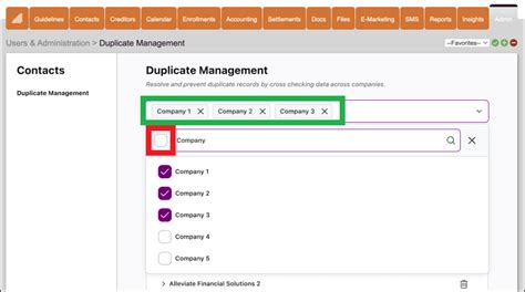 Duplicate Management User Interface Forth