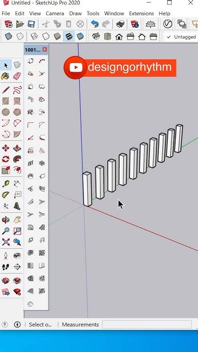 linear array in sketchup with 1001bit tools shorts sketchup