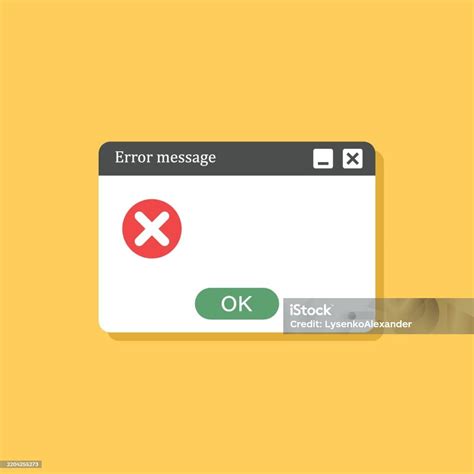 Error Message Icon In Flat Style Computer Window Alert Vector Illustration On Isolated