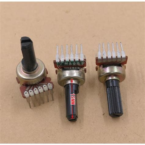 Yixi Type 121 Double 6 Pin Rotating Potentiometer Vertical A50k B50k B100k Audio Power Amplifier