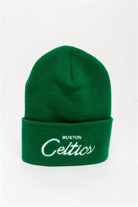 Boston Celtics Mitchell And Ness Special Script Knit Beanie Green