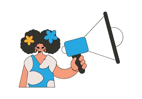 Premium Vector Woman With A Megaphone Labor Market The Sphere Of