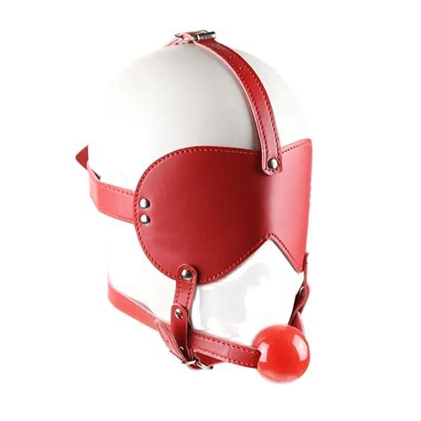 에로틱 한 가죽 헤드 하네스 스트랩 액세서리 오픈 입 개그 볼 눈 가리개 페티쉬 Bdsm 본디지 섹스 성인 게임 완구성인 게임 Aliexpress