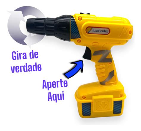 Kit Parafusadeira E Furadeira Pilha Infantil Ferramentas Dengotoys Brinquedos E Muito Mais