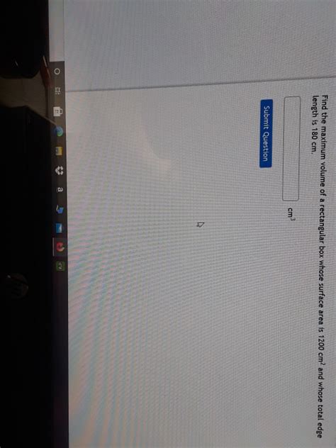 Solved Find The Maximum Volume Of A Rectangular Box Whose Chegg