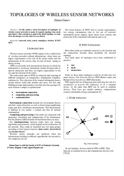pdf topologies of wsn