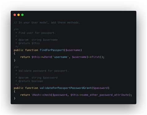 Marvin Quezon Laravel Passport Column Validation Overrides