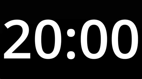 20 MINUTE TIMER with alarm - COUNTDOWN Clock Alarm - YouTube