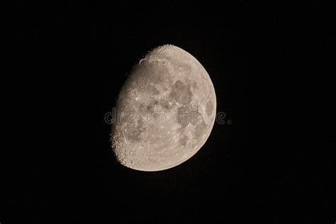 Waxing Gibbous Moon With Good Crater Detail Stock Image Image Of