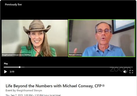 Life Beyond The Numbers With Michael Conway Cfp