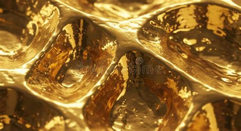 Smooth Undulating Golden Surface With A Reflective Metallic Texture The Structure Stock