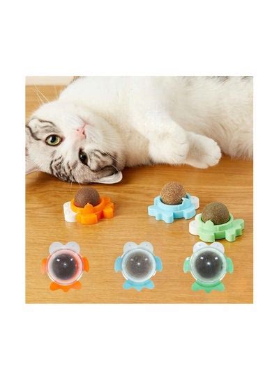 سعر catnip wall ball 3 piece cat toys edible cat licking toy cat