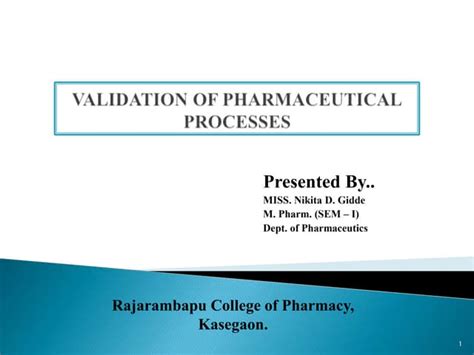 Validation Of Pharmaceutical Pptx