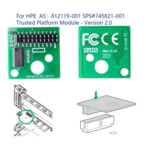 1PC TRUSTED PLATFORM Module 2 0 Board TPM Module For HPE 812119 001