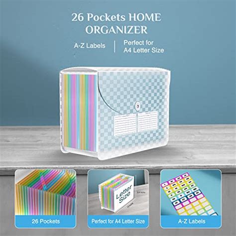 Abc Life 26 Pockets Accordian File Folder Organizer Letter Size Expanding File Folder A4