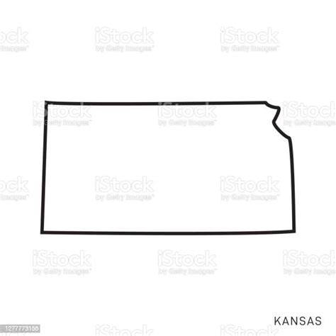 Kansas States Of Usa Outline Map Vector Template Illustration Design