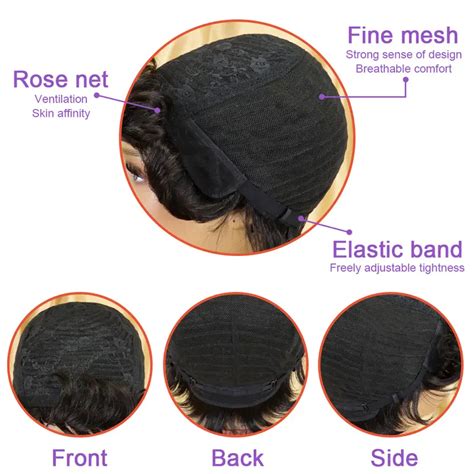 Mullet Wig Full Machine Made Wig Bangs Brazilian Human Hair Temu