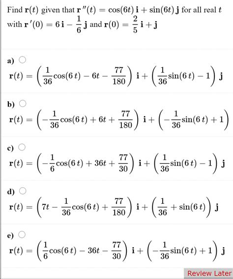 solved find r t given that r t with r 0 6 i aj