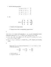 Homework Docx Solve The Following Equations Let Compute The Eigenvalues Compute