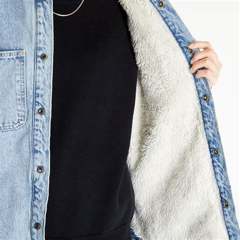 Jackets Stüssy Sherpa Lined Denim Shirt Jacket UNISEX Stone Wash Footshop