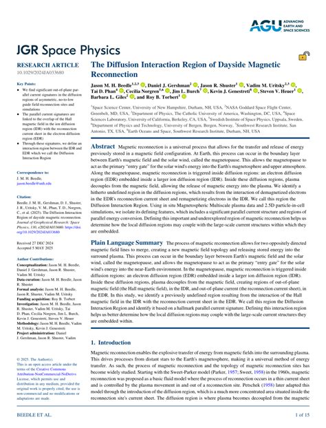 Pdf The Diffusion Interaction Region Of Dayside Magnetic Reconnection