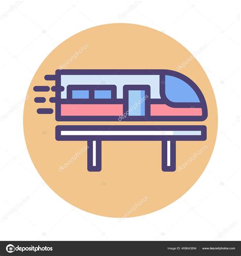 Ícone Metro Hiperloop Trem Bala Estilo Esboço Preenchido Imagem