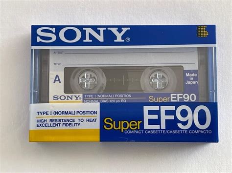 Blank Cassette Audio Tape Sony Super Ef90 Normal Bias Nos Factory